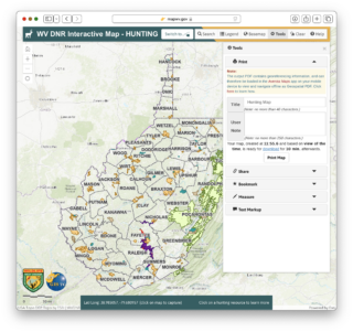 Explore West Virginia with Online Hunting and Fishing Map